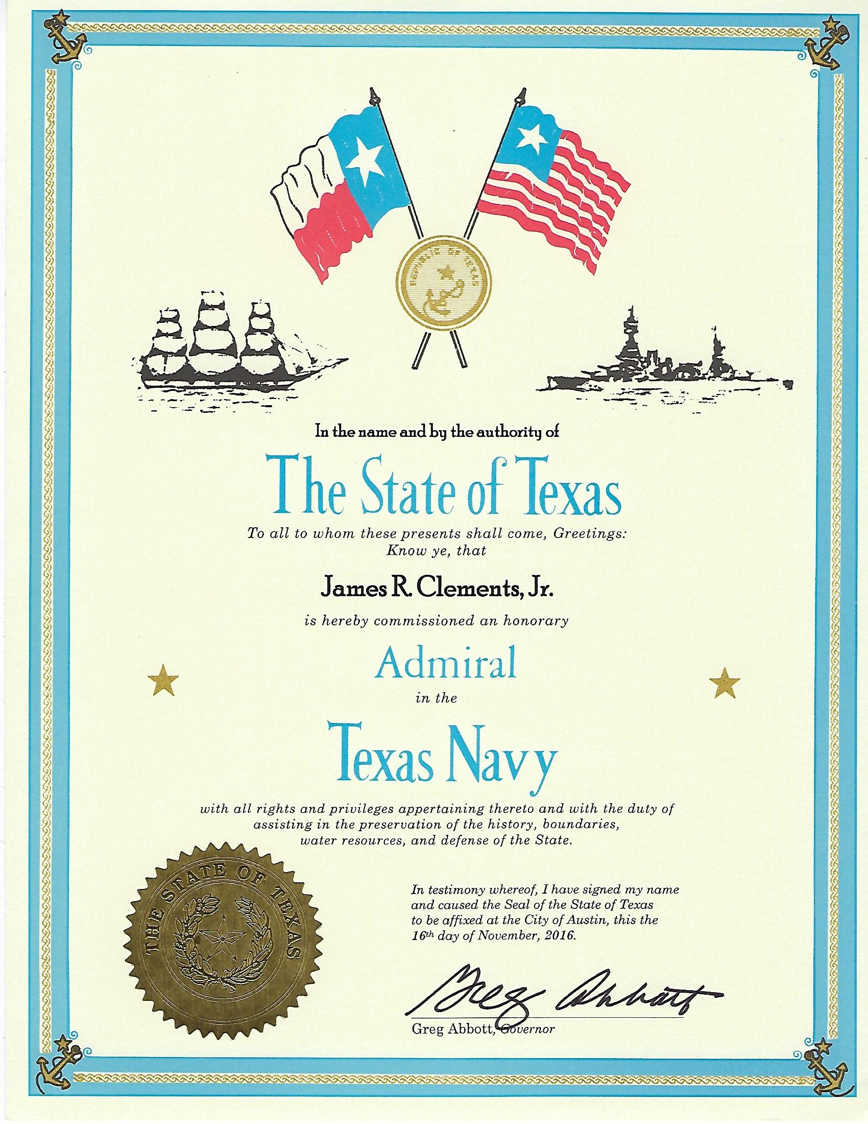 Patrick Henry Chapter has a new Admiral! | Patrick Henry Chapter Texas SAR